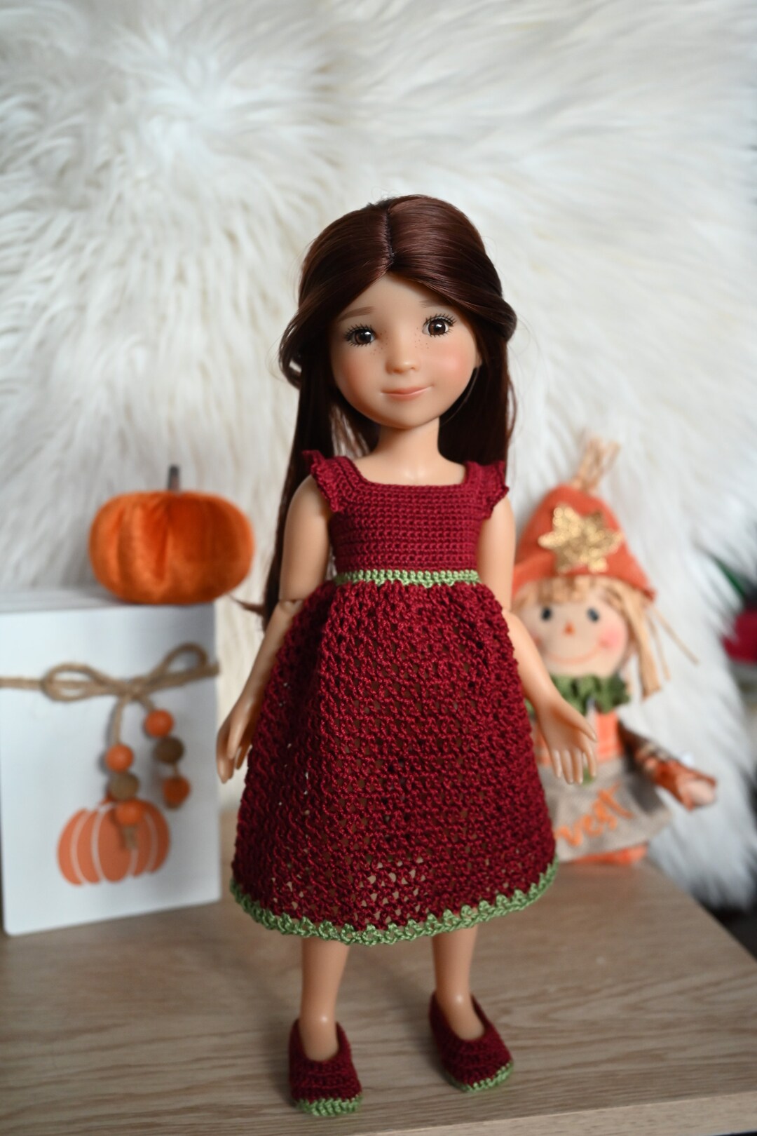 Crochet Dress Set to Fit 12" Ruby Red Fashion Friends Siblie Doll ...