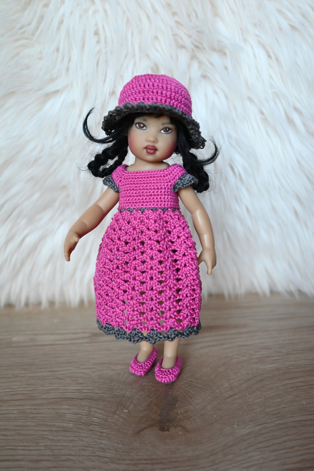 Crochet Dress Set Fits 6-8 Riley Kish Dolls Pink and Grey - Etsy