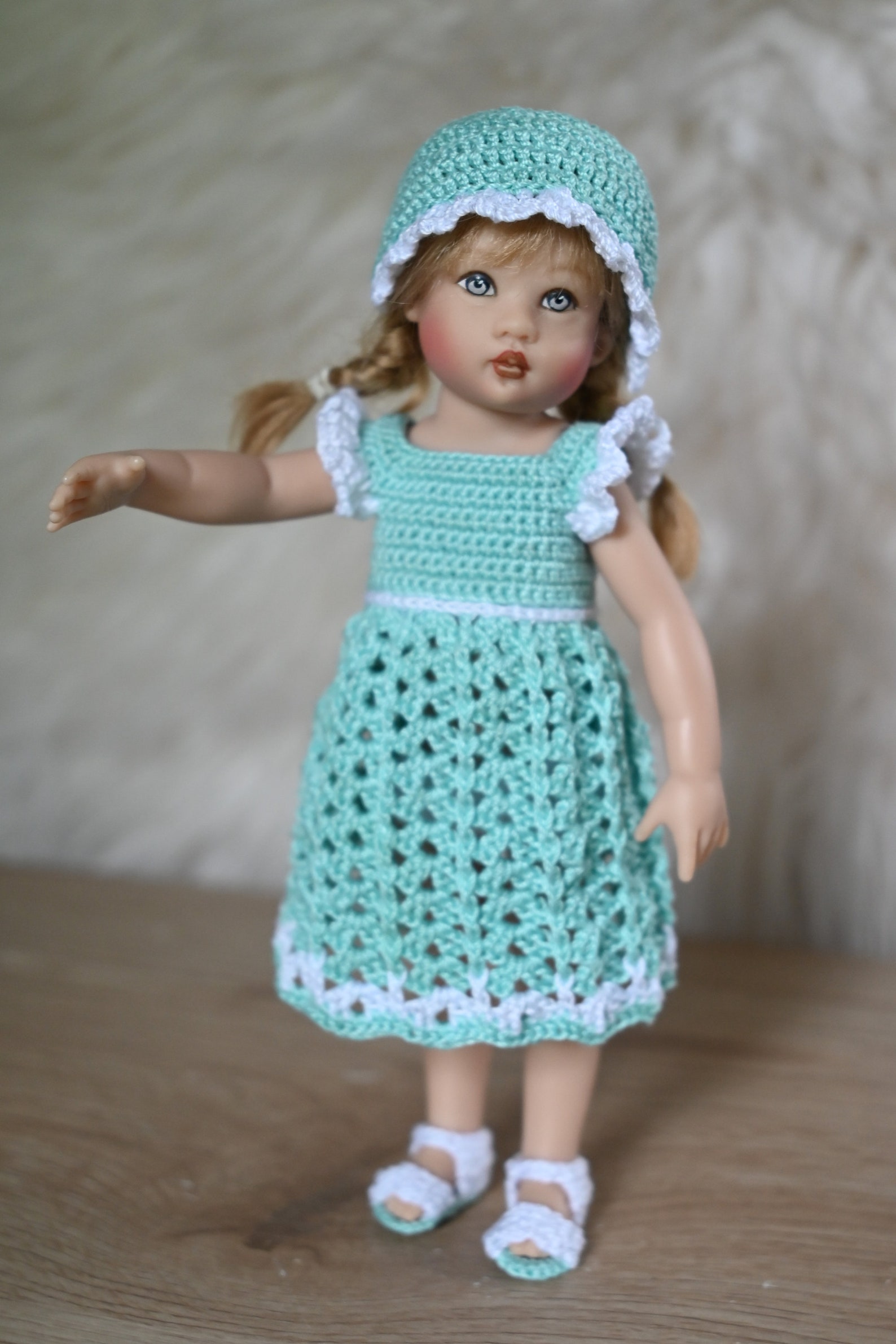 Crochet Dress Set to Fit 7" Riley Kish Dolls Green & White - Etsy