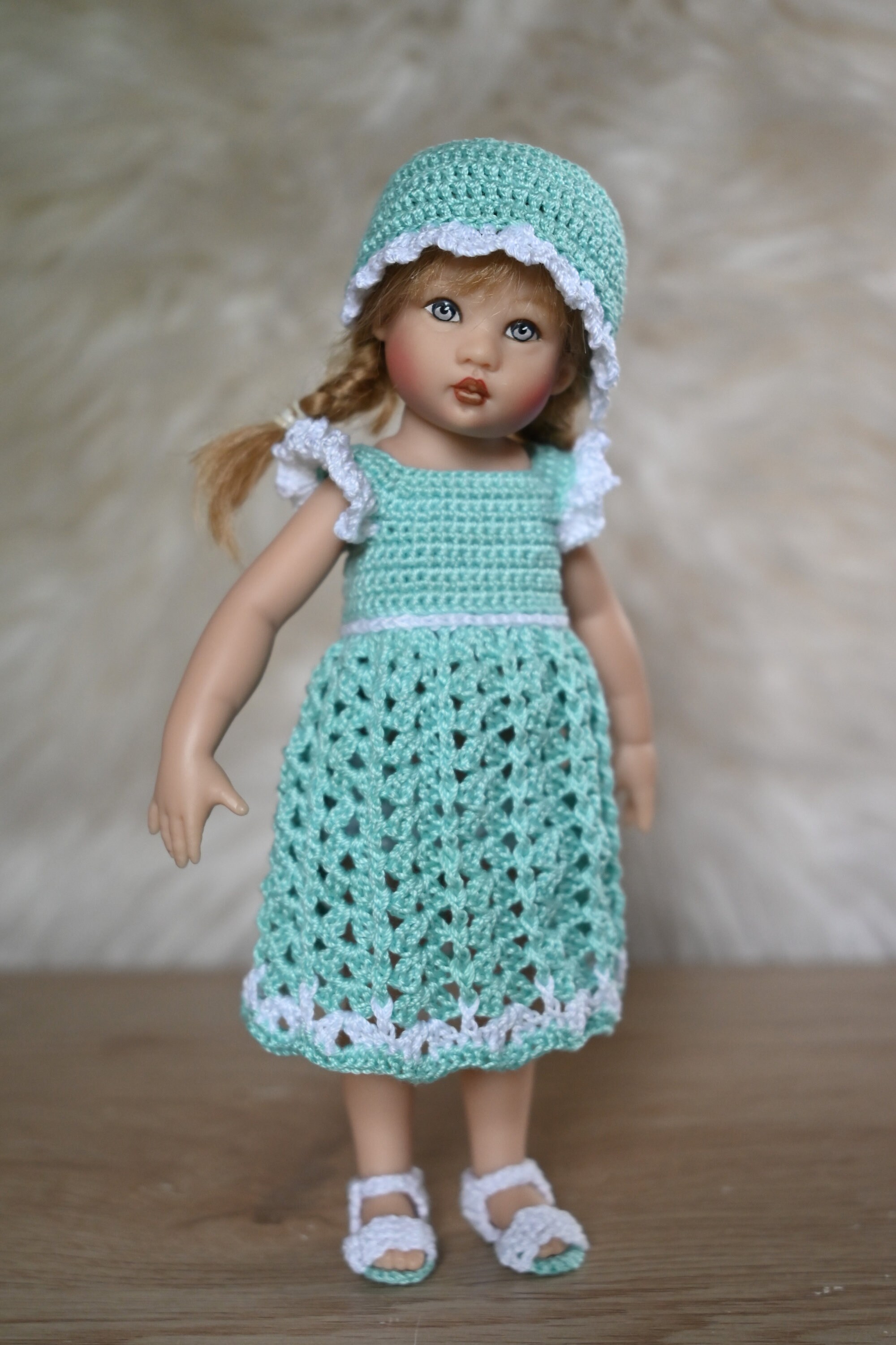Crochet Dress Set to Fit 7" Riley Kish Dolls Green & White - Etsy