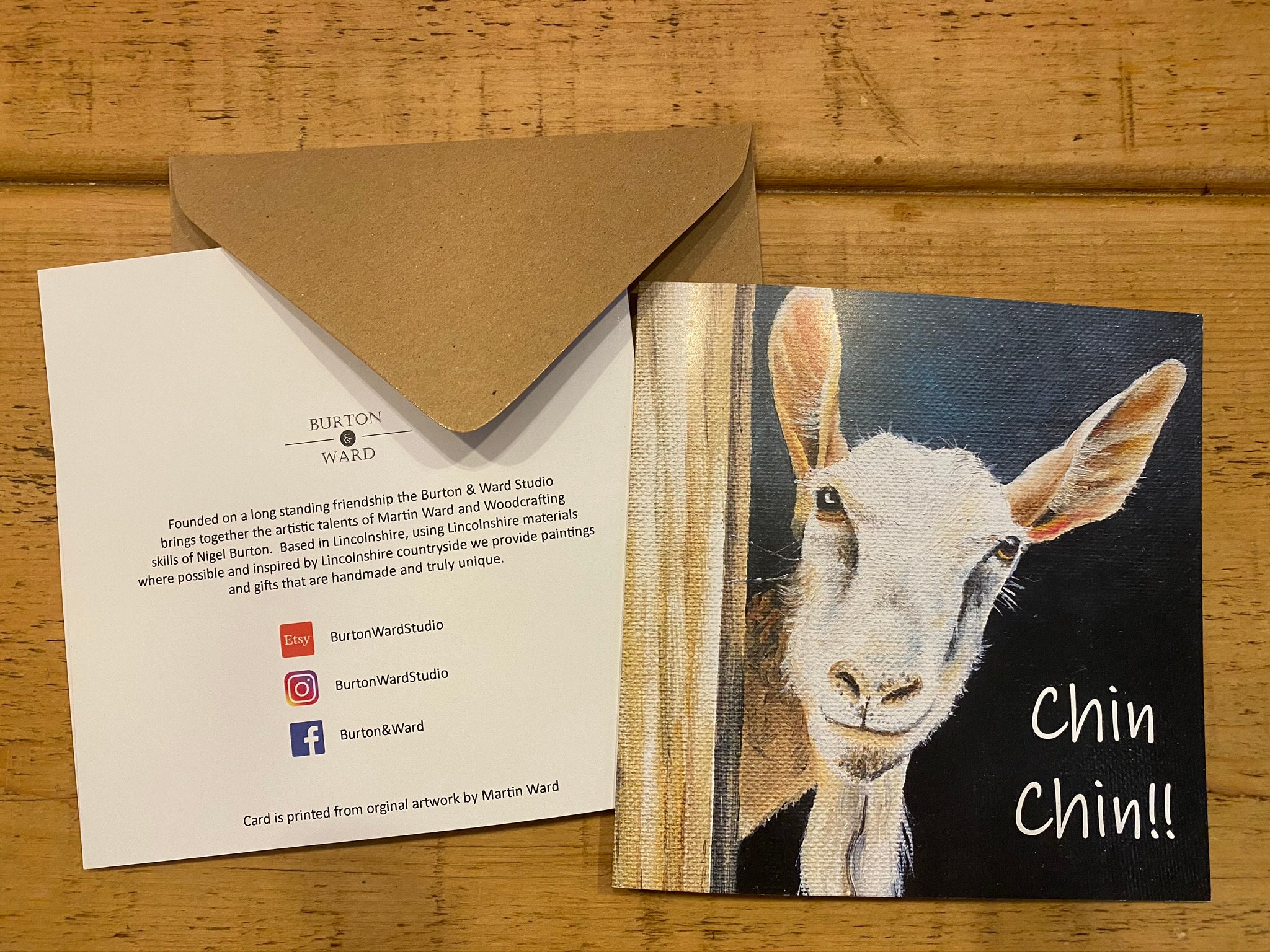 Cheeky Goat Blank Greetings Card printed from original Lincolnshire ...