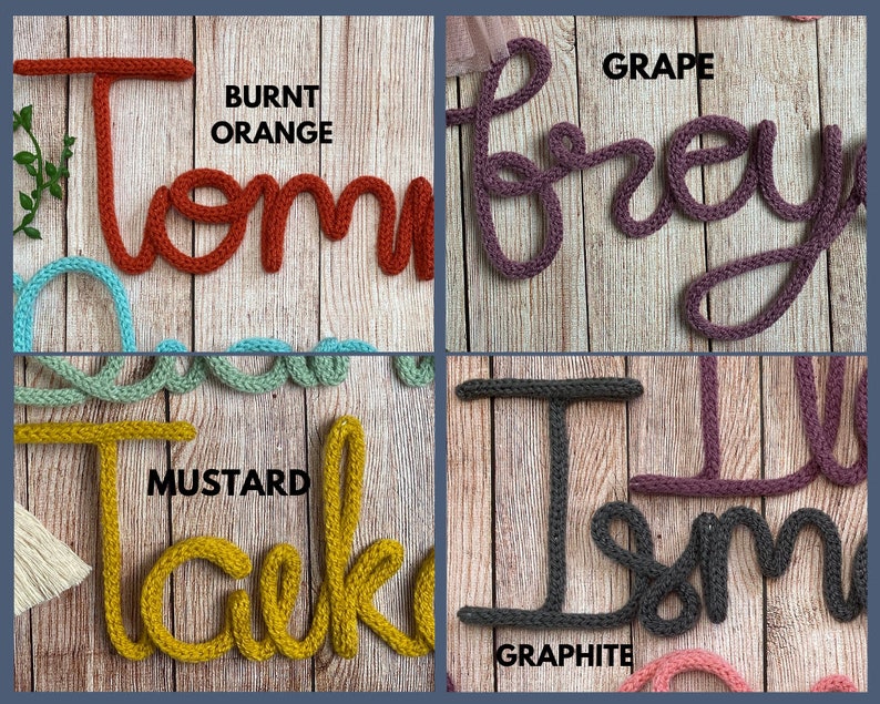 Knitted Name Sign Personalised Wire Words Kids Room Sign - Etsy UK