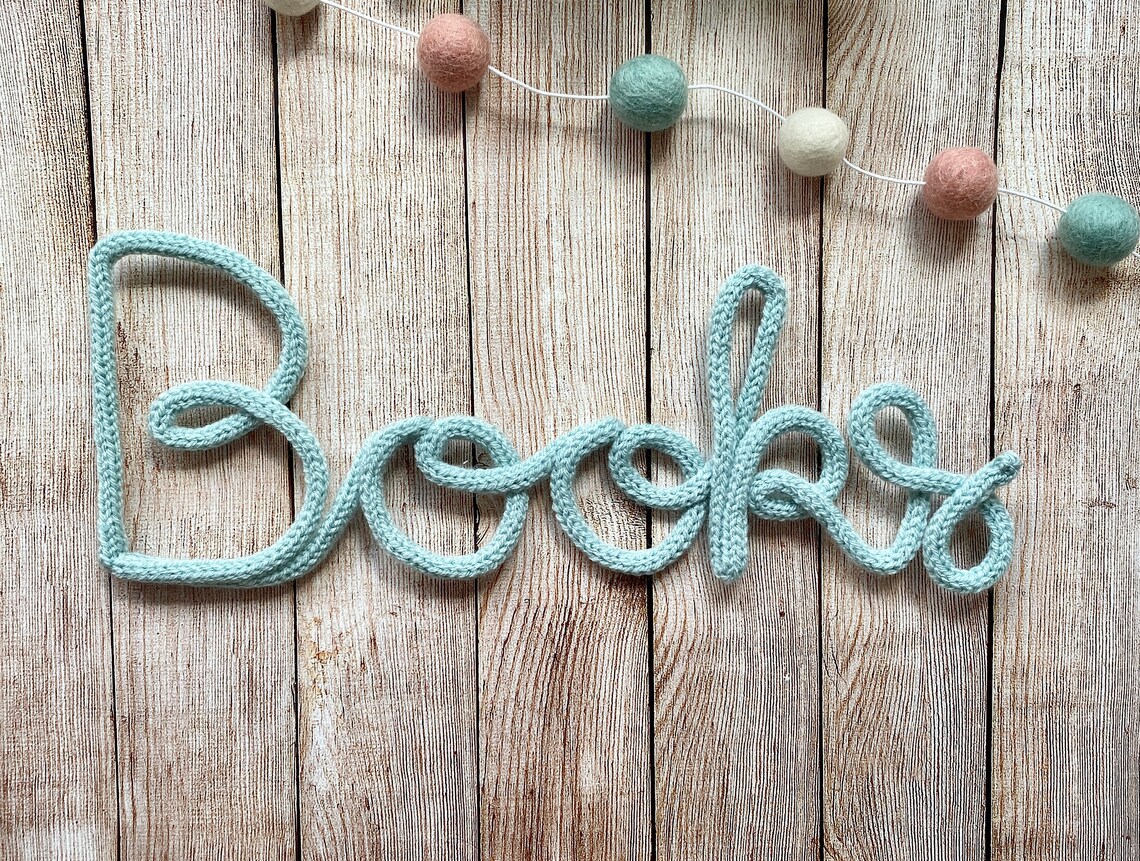Books Wall Sign Knitted Wire Word Sign Wall Decor Book - Etsy UK