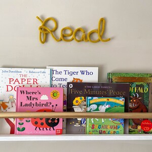 Books Wall Sign- Knitted Wire Word Sign- Wall Decor - Book Shelf Sign ...