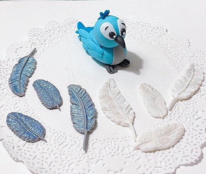 Fondant Bird Cake Topper: Feather Wedding Cake Decoration - Etsy