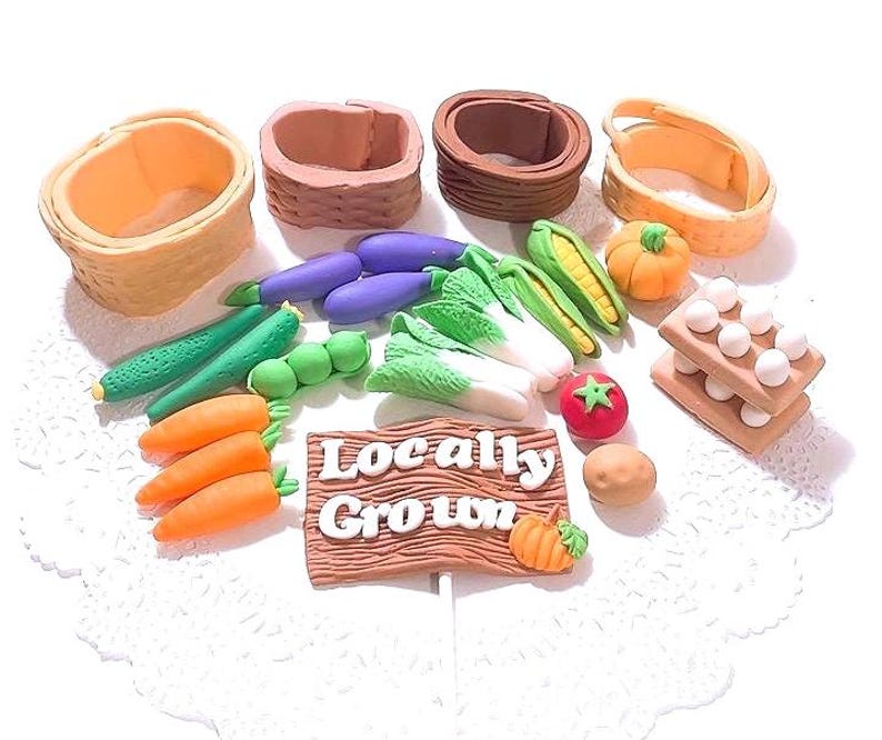 Fondant Vegetables Caketopper,potato,tomato,carrot,eggplant,corn ...