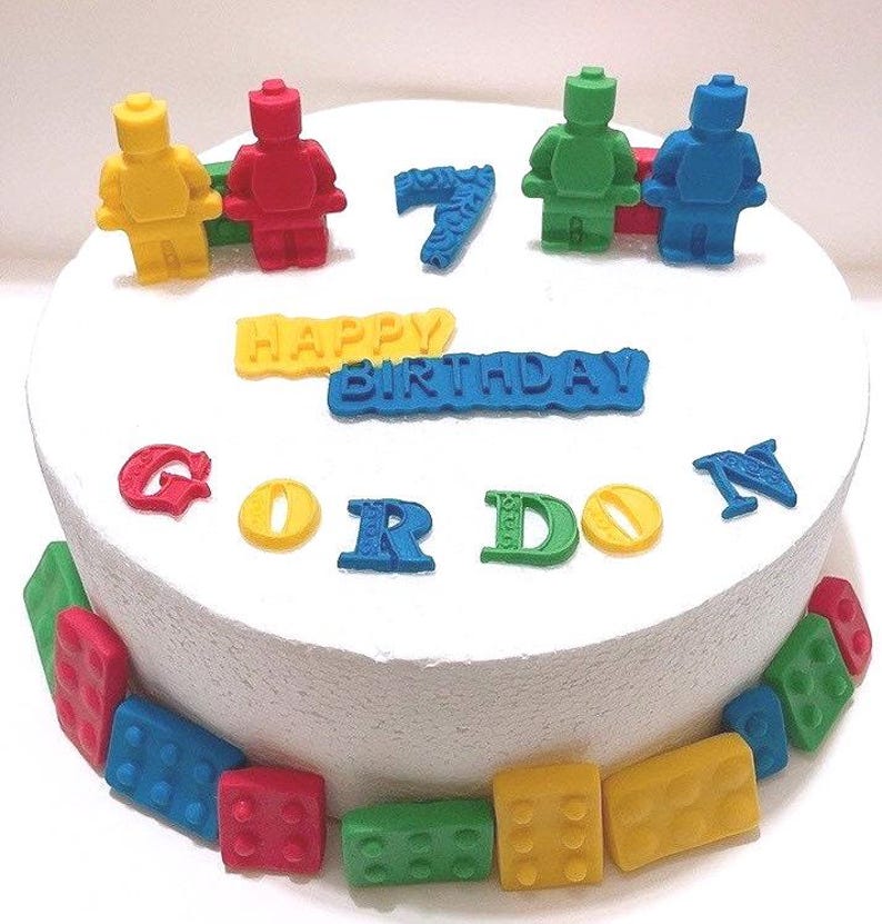 Fondant Building Blocks Cake Topper, Bricks Cupcake Decoration - Etsy