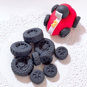 Fondant Car Cake Topper,race Car Cake Topper, Tires Cake Topper. Flag ...
