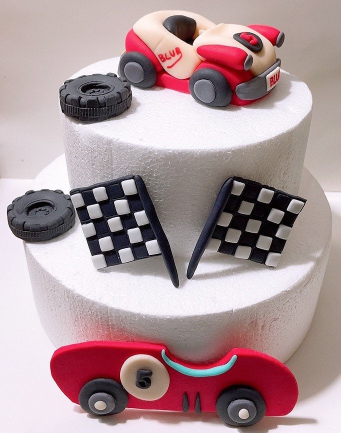 Fondant Car Cake Topperracing Car Cake Topperblur Car Cake - Etsy