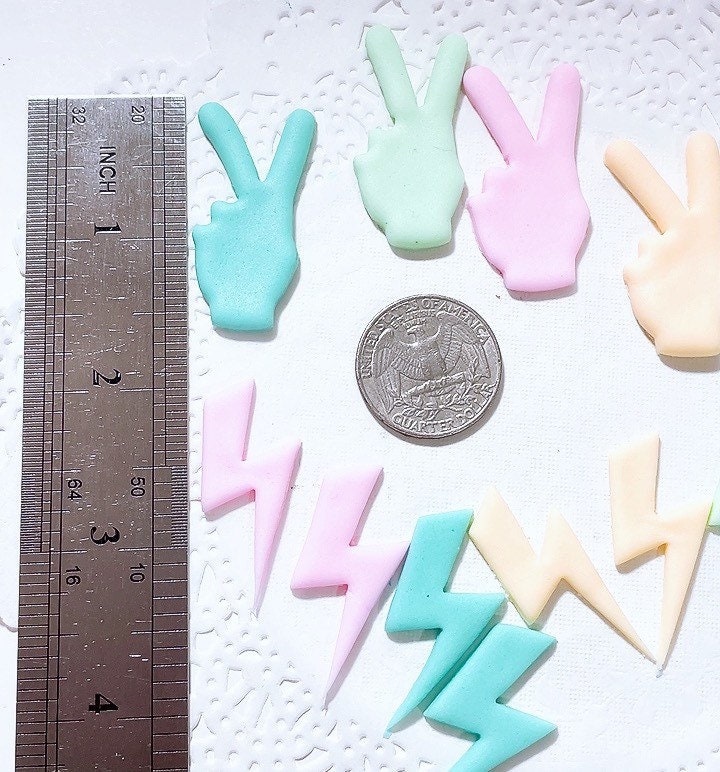 Fondant Cake Toppers: Peace Sign, Happy Face, Thumbs up (1 Inch) - Etsy
