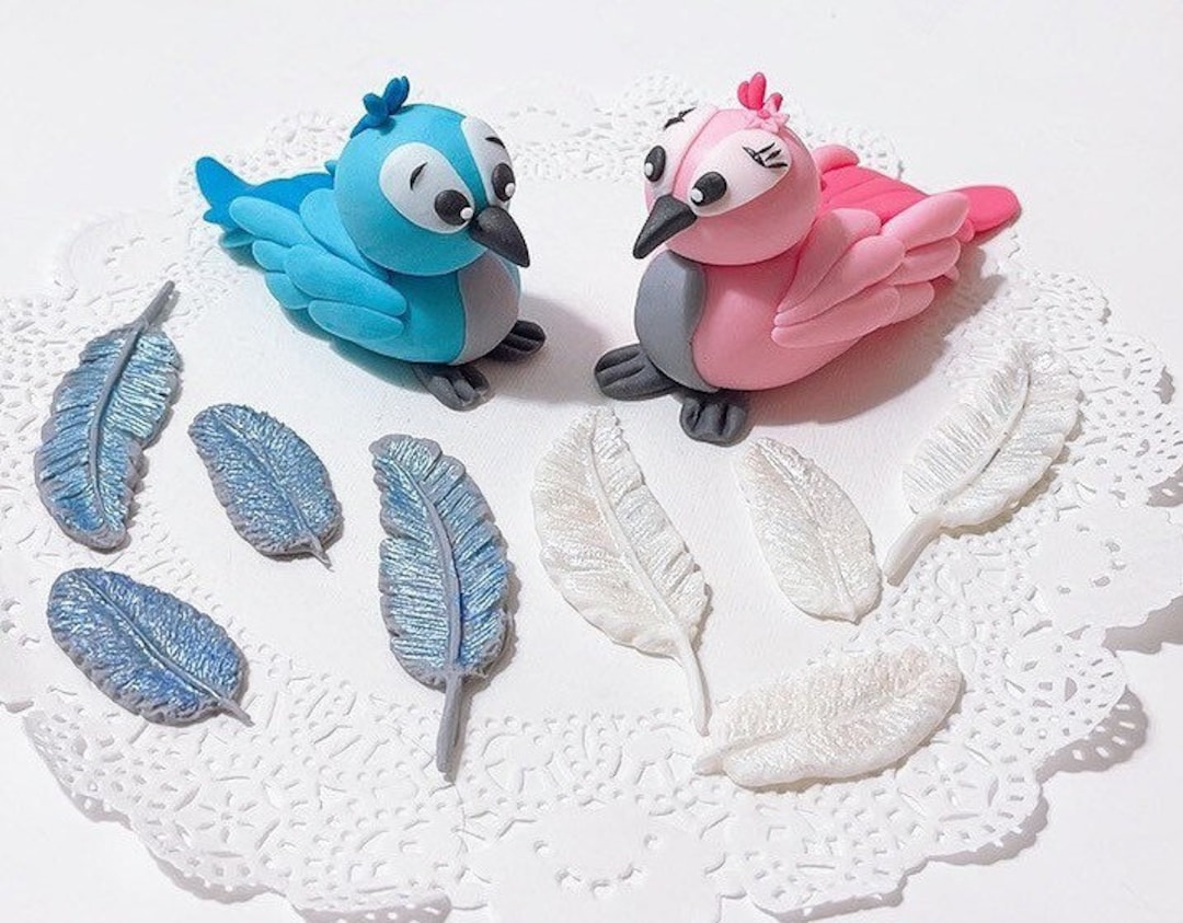 Fondant Bird Cake Topper: Feather Wedding Cake Decoration - Etsy