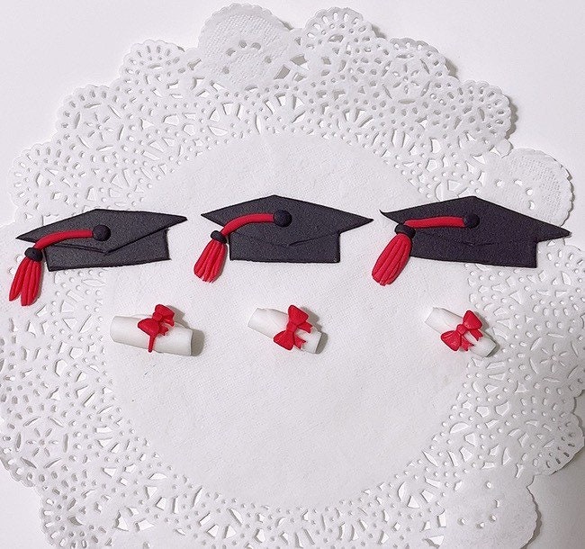 Fondant Graduation Cake Topper/ Graduate Cap Cake Topper / - Etsy