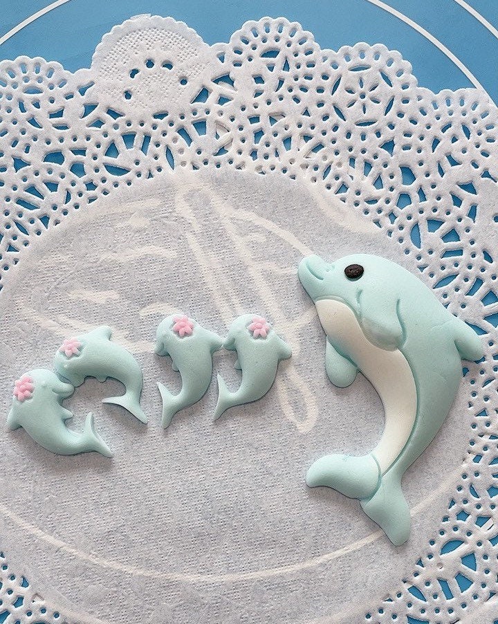 Fondant Dolphin Cake Topper/ Dolphin Cupcakes Topper - Etsy