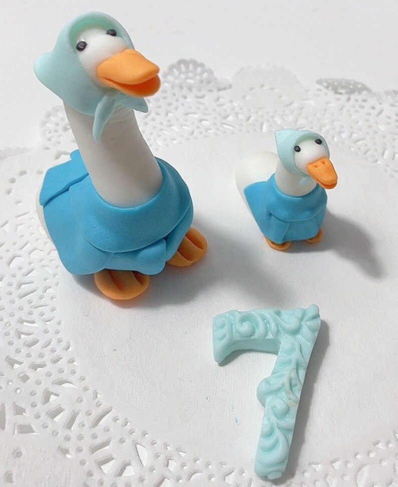 Fondant Goose Cake Topper Mother Baby Goose Cake Topper | Etsy