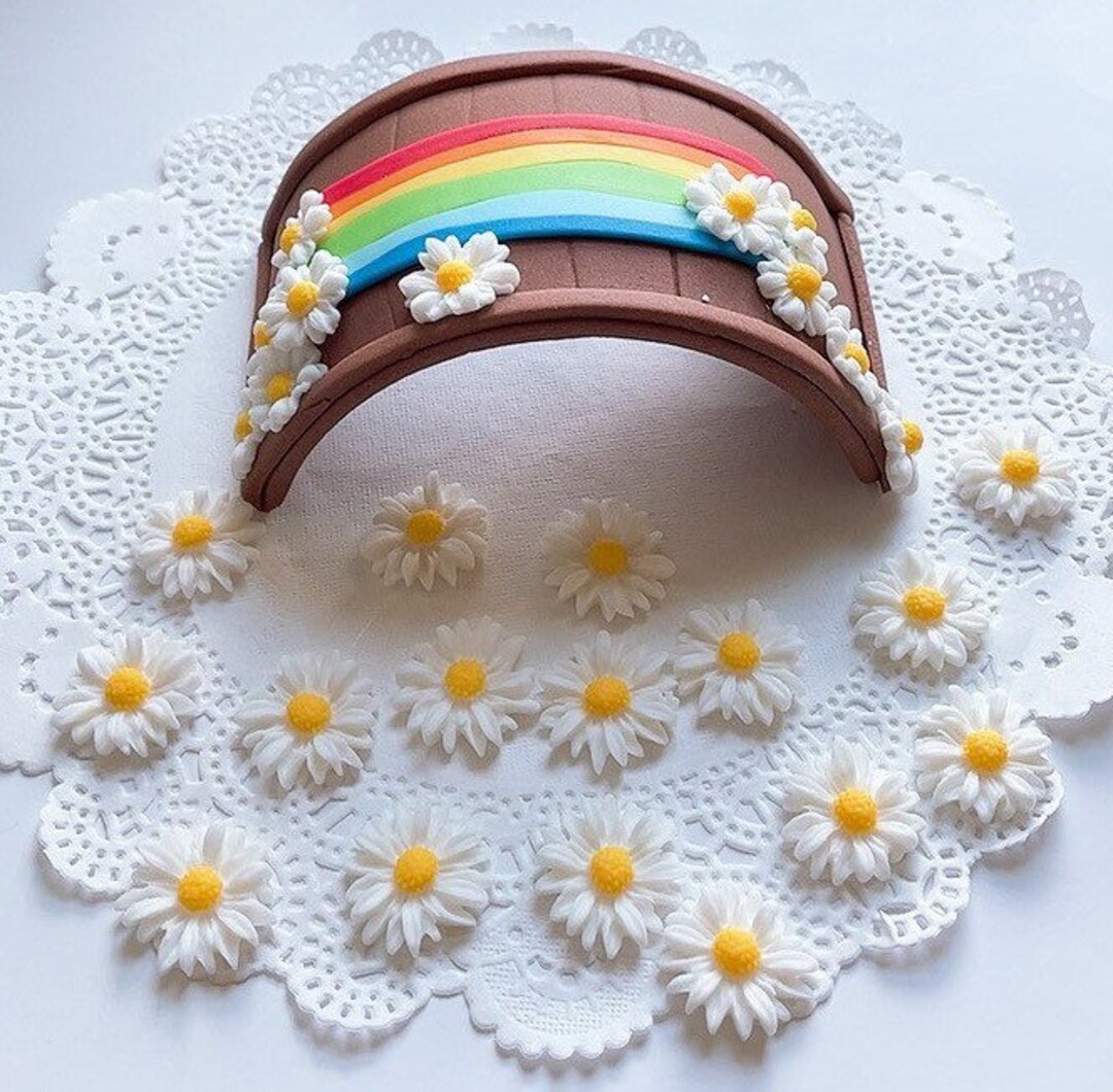 Fondant Rainbow Cake Topper Decoration,daisy to Brownie Cake Topper ...