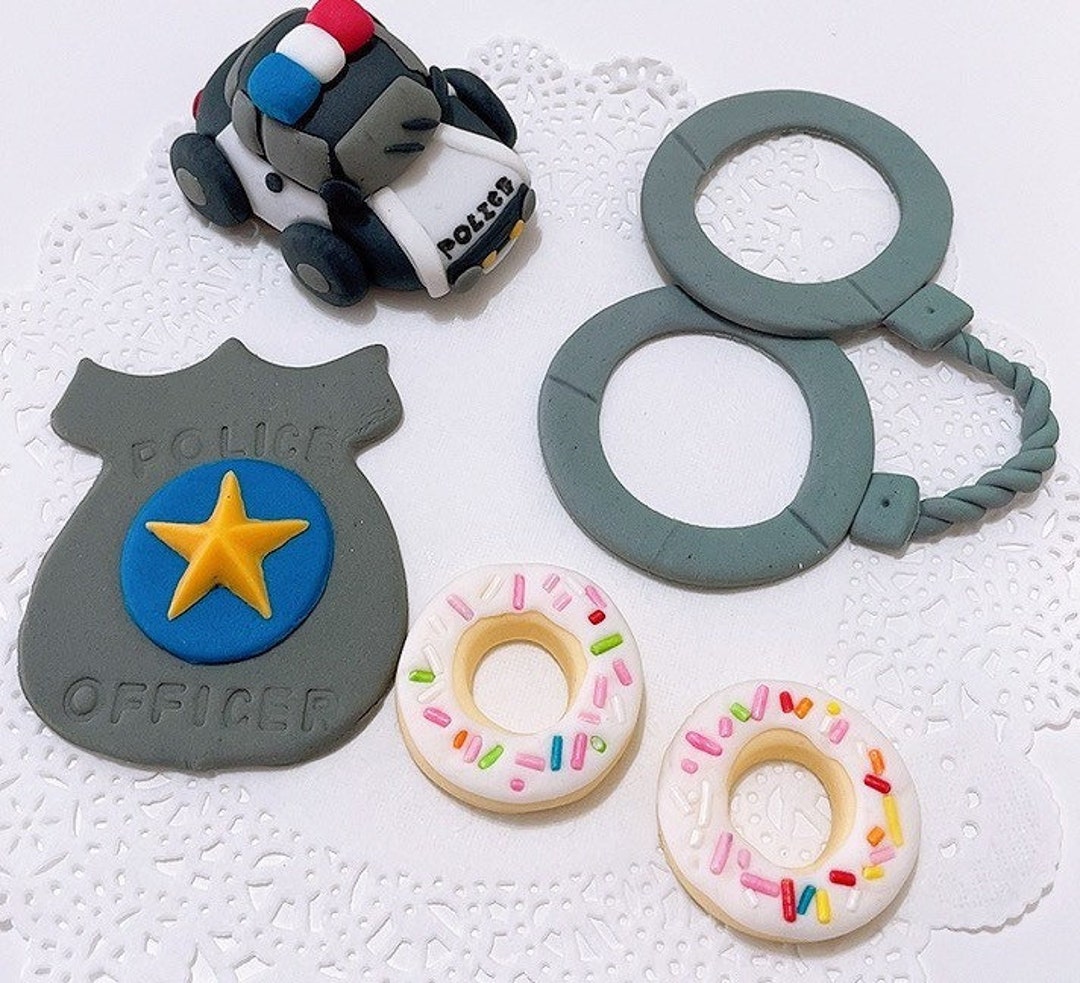 Fondant Police Car Cake Topper,badge Cake Topper,handcuffs Cake Topper ...