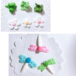 Fondant Bug Insect Theme Cake Topper Ladybug,dragonfly,bee,butterfly ...