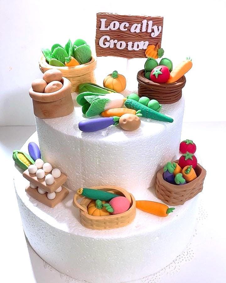 Fondant Vegetables Caketopper,potato,tomato,carrot,eggplant,corn ...