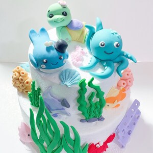 Fondant Tropical Fish Cake Topper,under the Sea,sea Turtle,whale ...