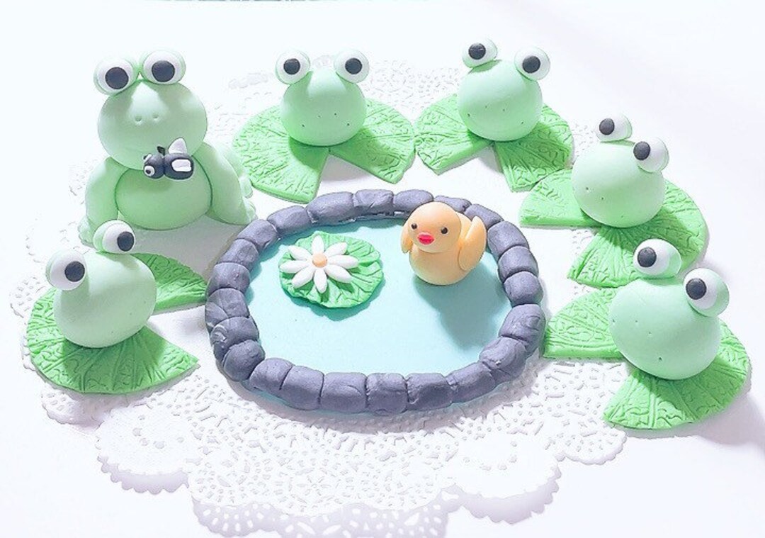 Fondant Frog, Lily Pad ,duck Cake Topper Pond Cake Topper - Etsy