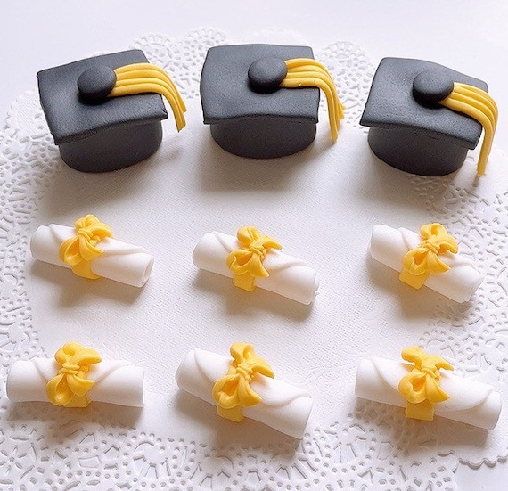 Fondant Graduation Cake Topper/ Graduate Cap Cake Topper / | Etsy