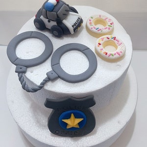 Fondant Police Car Cake Topper,badge Cake Topper,handcuffs Cake Topper ...