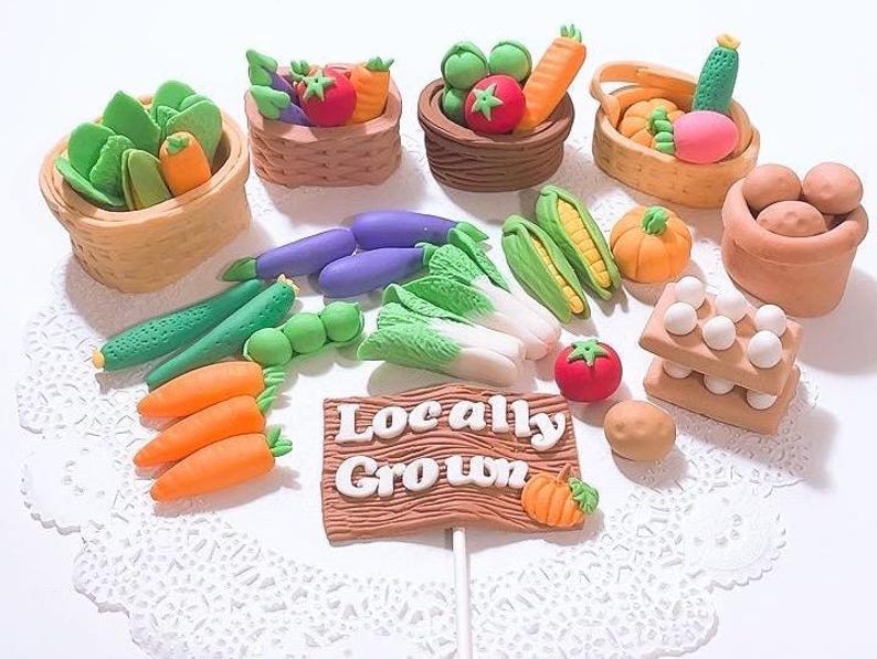 Fondant Vegetables Caketopper,potato,tomato,carrot,eggplant,corn ...