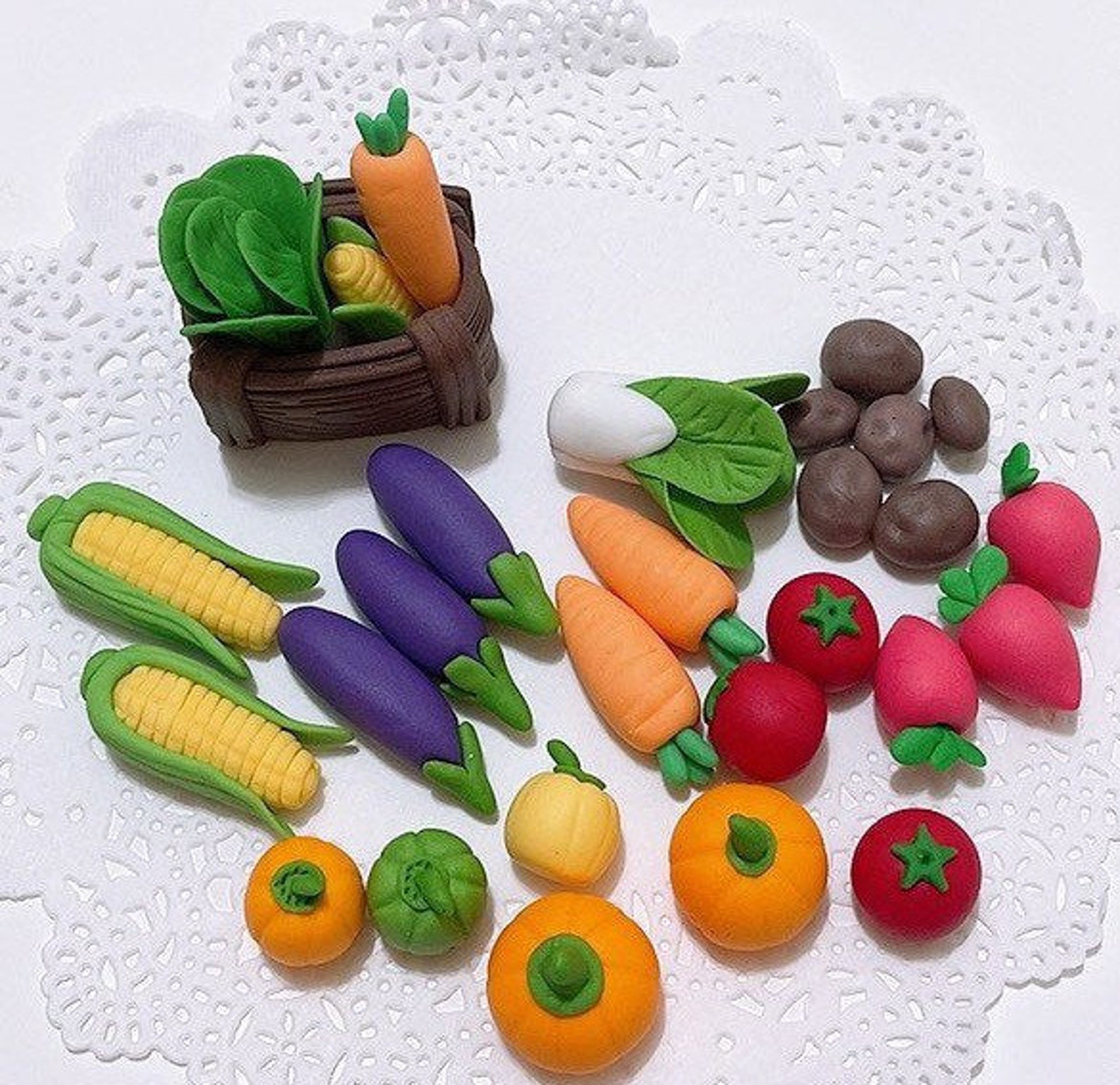 Fondant Farm Cake Topper,animals Cake Topper Decoration,vegetables Cake ...