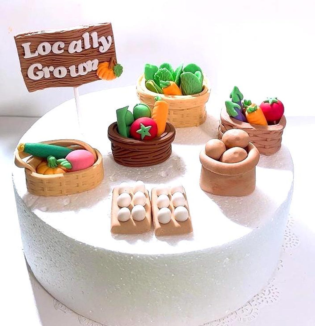 Fondant Vegetables Caketopper,potato,tomato,carrot,eggplant,corn ...