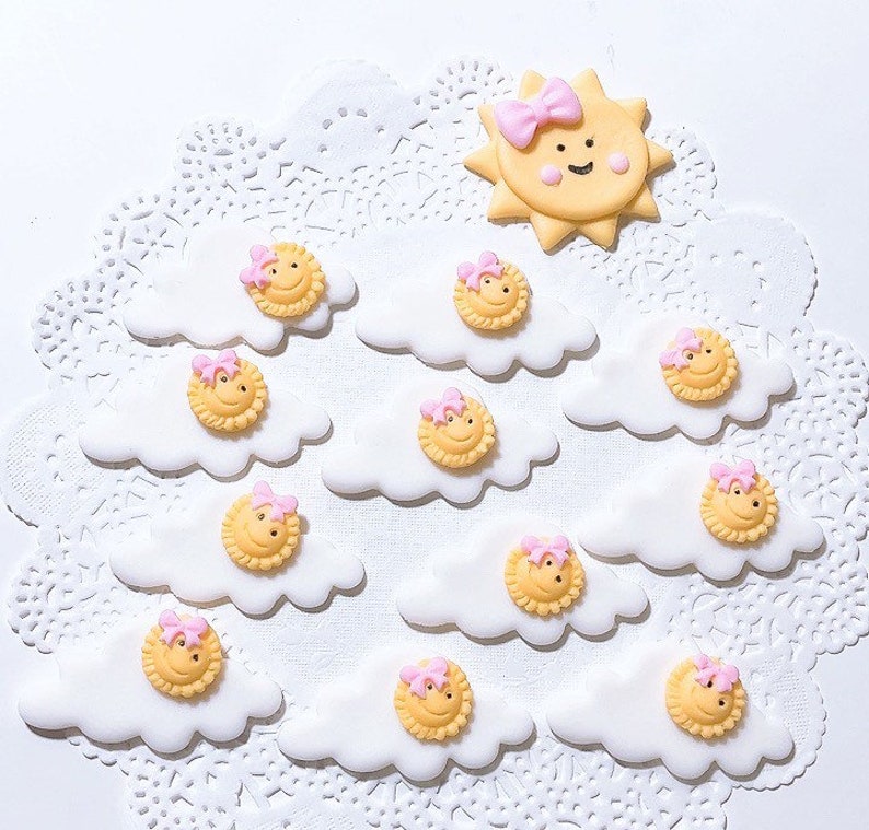 Sun Cake Topper, Cloud,sunshine Fondant Cake Topper,sun,cloud,rainbow ...