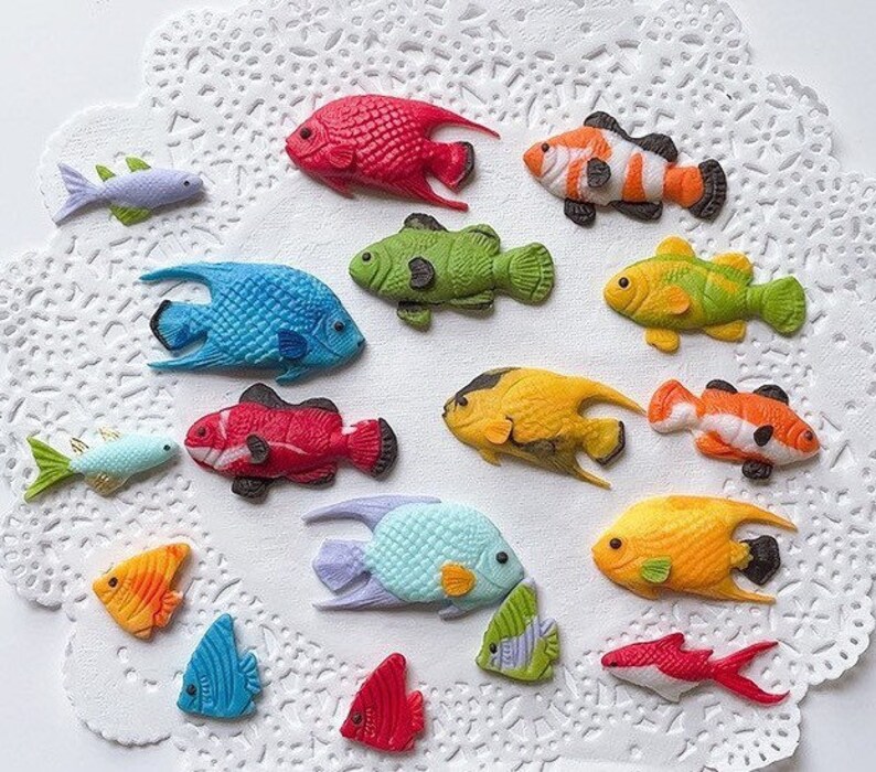 Fondant Tropical Fish Cake Topperunder the Seamermaid Tail - Etsy