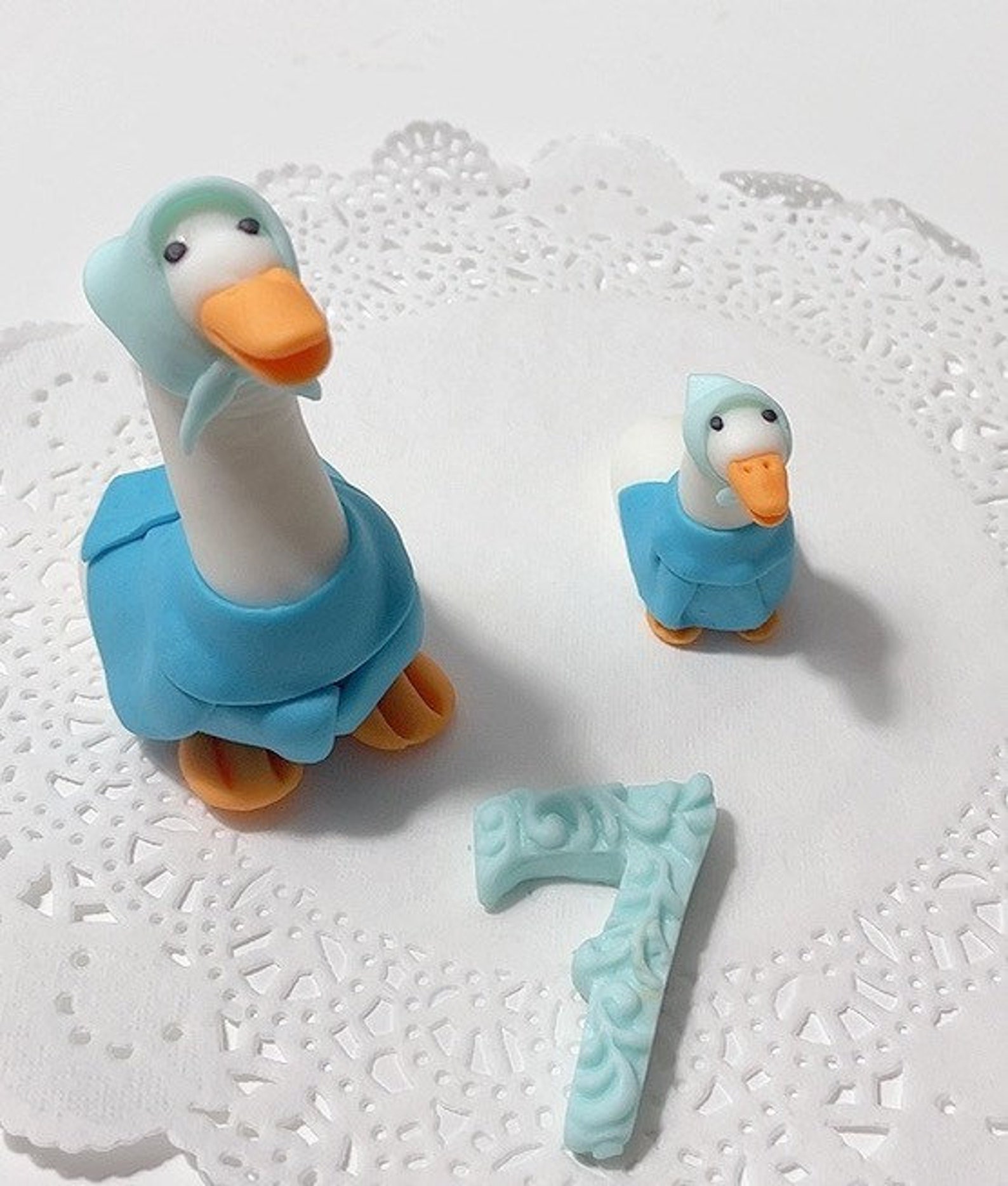 Fondant Goose Cake Topper Mother Baby Goose Cake Topper - Etsy