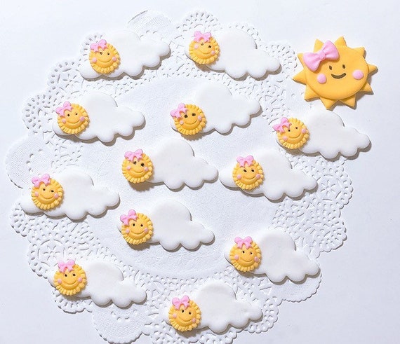Sun Cake Topper Cloudsunshine Fondant Cake | Etsy