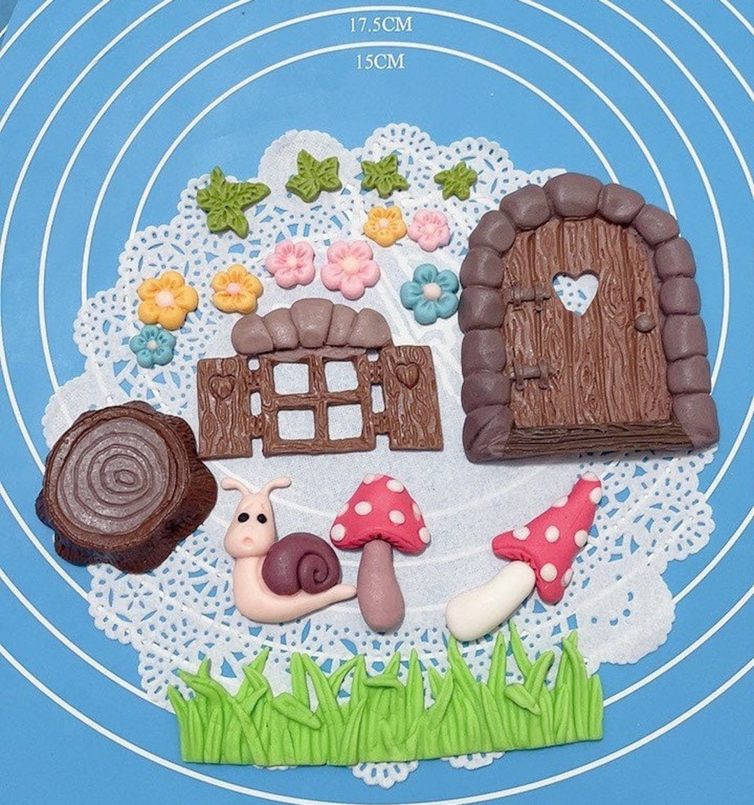 Fondant Bee Cake Topper/forest Tree Stump Snail Cake Topper/woodland ...