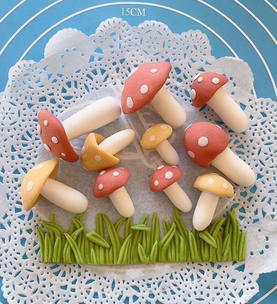Fondant Mushroom Cake Toppers: Forest Birthday Cupcake Decoration - Etsy