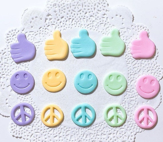 Fondant Peace Sign Happy Face Thumb up Cake Topper Cake - Etsy