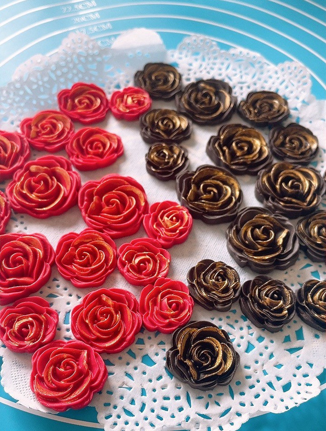 Rose Flower Cake Topper With Glitter/ Rose Cake Topper/ Rose Cake ...