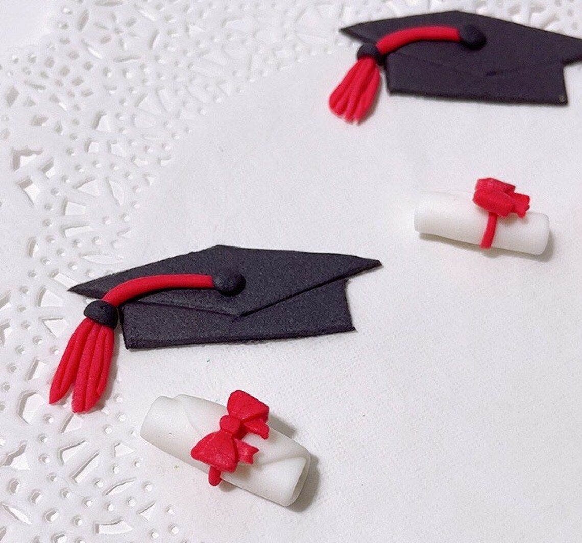 Fondant Graduation Cake Topper/ Graduate Cap Cake Topper / | Etsy