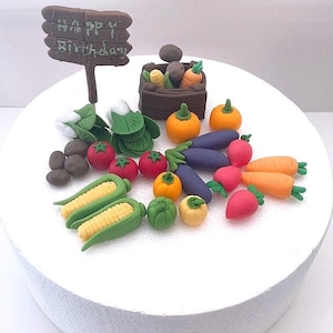 Fondant Vegetable Cake Toppers, Handmade Food Decoration - Etsy