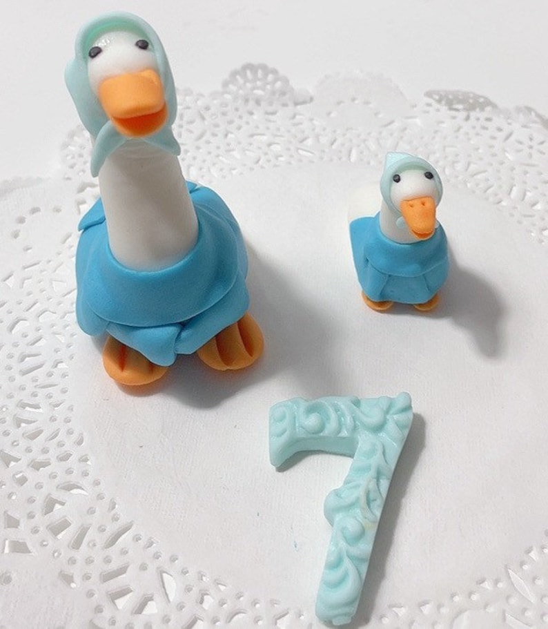 Fondant Goose Cake Topper Mother Baby Goose Cake Topper | Etsy