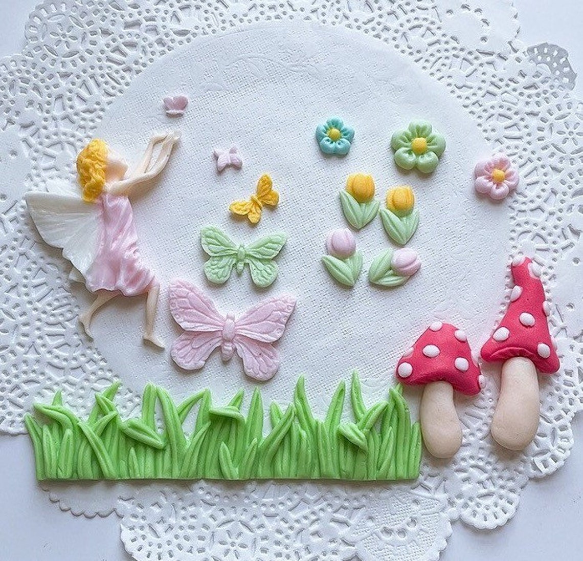 Fairy Garden Cake Topper Woodlandbutterflyflower Cake Topper - Etsy