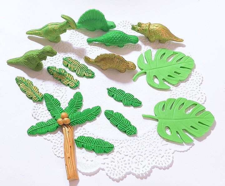 Dinosaurs Fondant Cake Toppercoconut Tree Cake Topper - Etsy