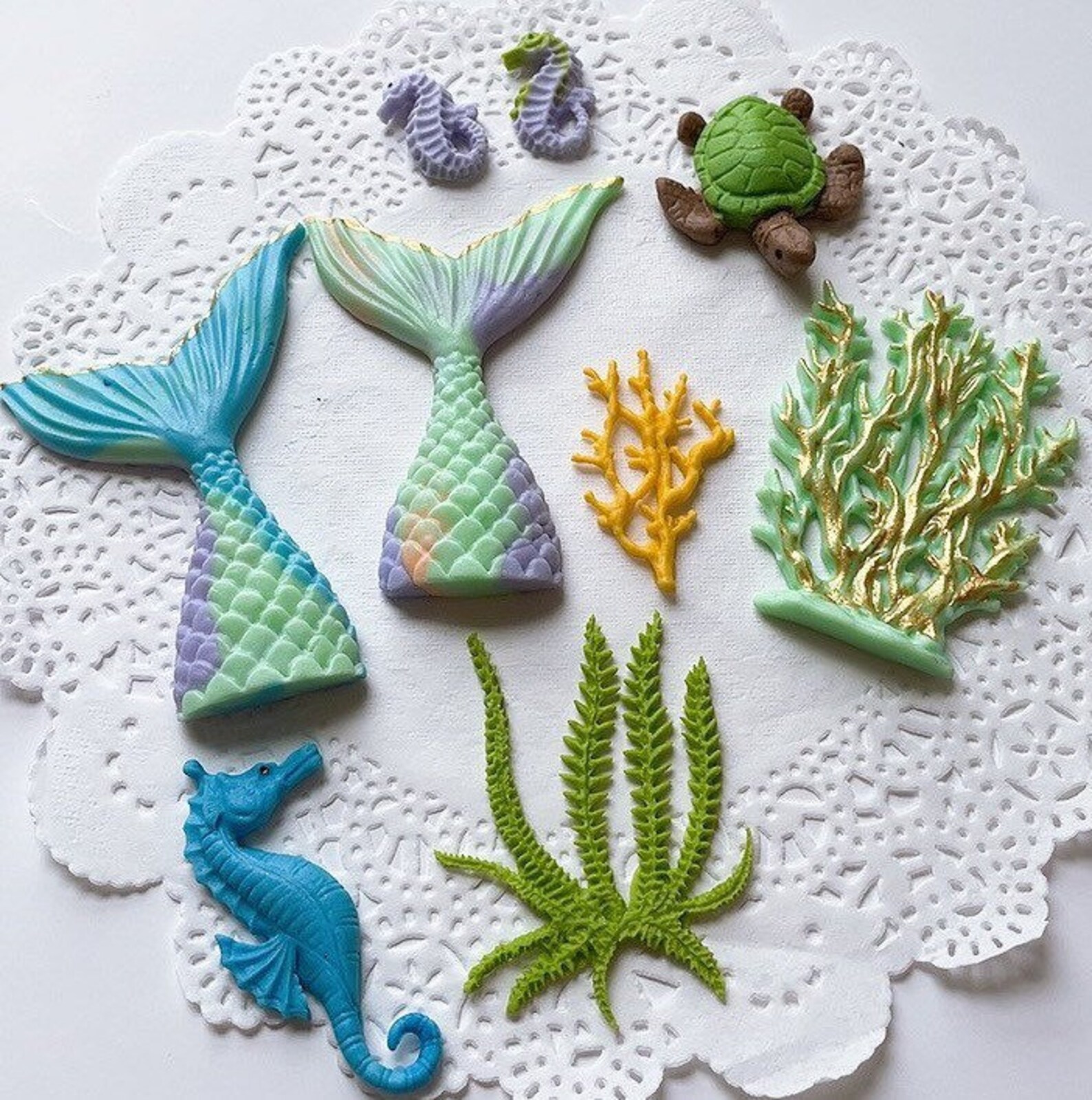 Fondant Tropical Fish Cake Topper,under the Sea,mermaid Tail Cake ...