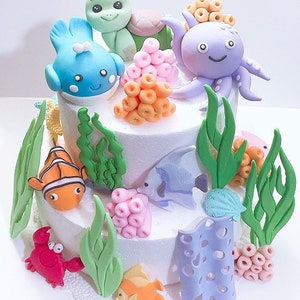 Fondant Tropical Fish Cake Topper,under the Sea,sea Turtle,whale ...