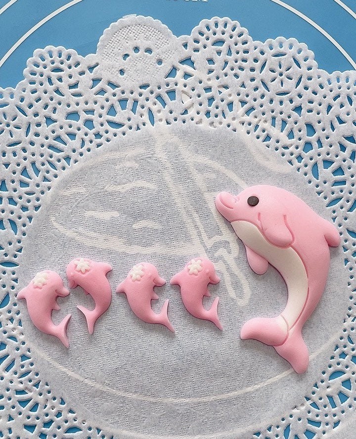 Fondant Dolphin Cake Topper/ Dolphin Cupcakes Topper - Etsy