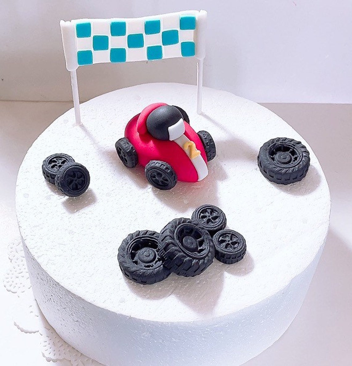 Fondant Car Cake Topperrace Car Cake Topper Tires Cake - Etsy