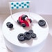 Fondant Car Cake Topper,race Car Cake Topper, Tires Cake Topper. Flag ...
