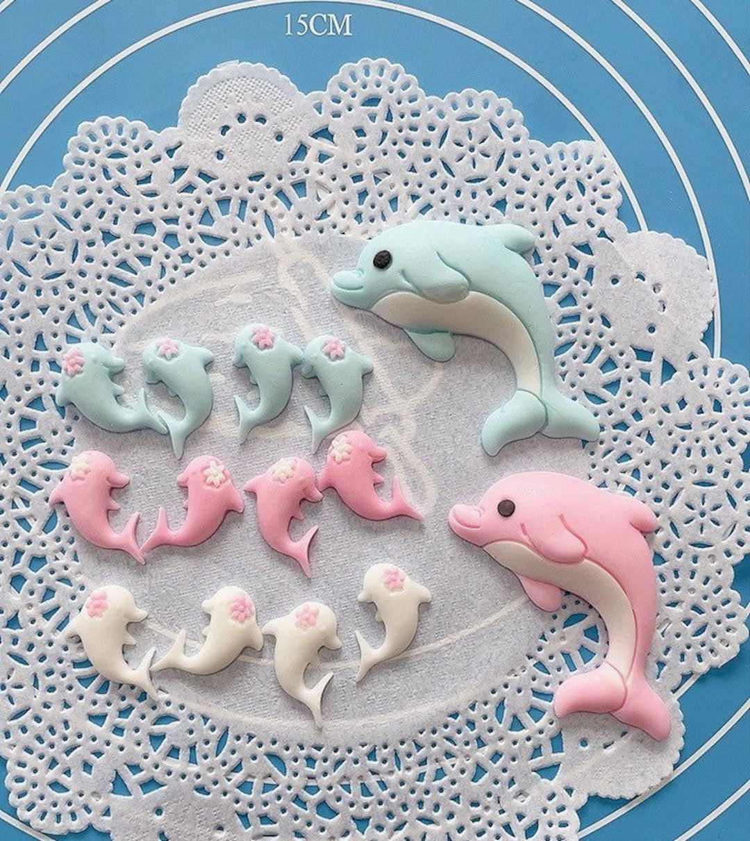 Fondant Dolphin Cake Topper/ Dolphin Cupcakes Topper Decoration / Under ...