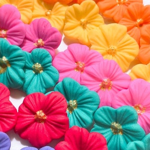 Fondant Hibiscus Flower, Tropical, Poppy Flower Cake Topper, Cake ...