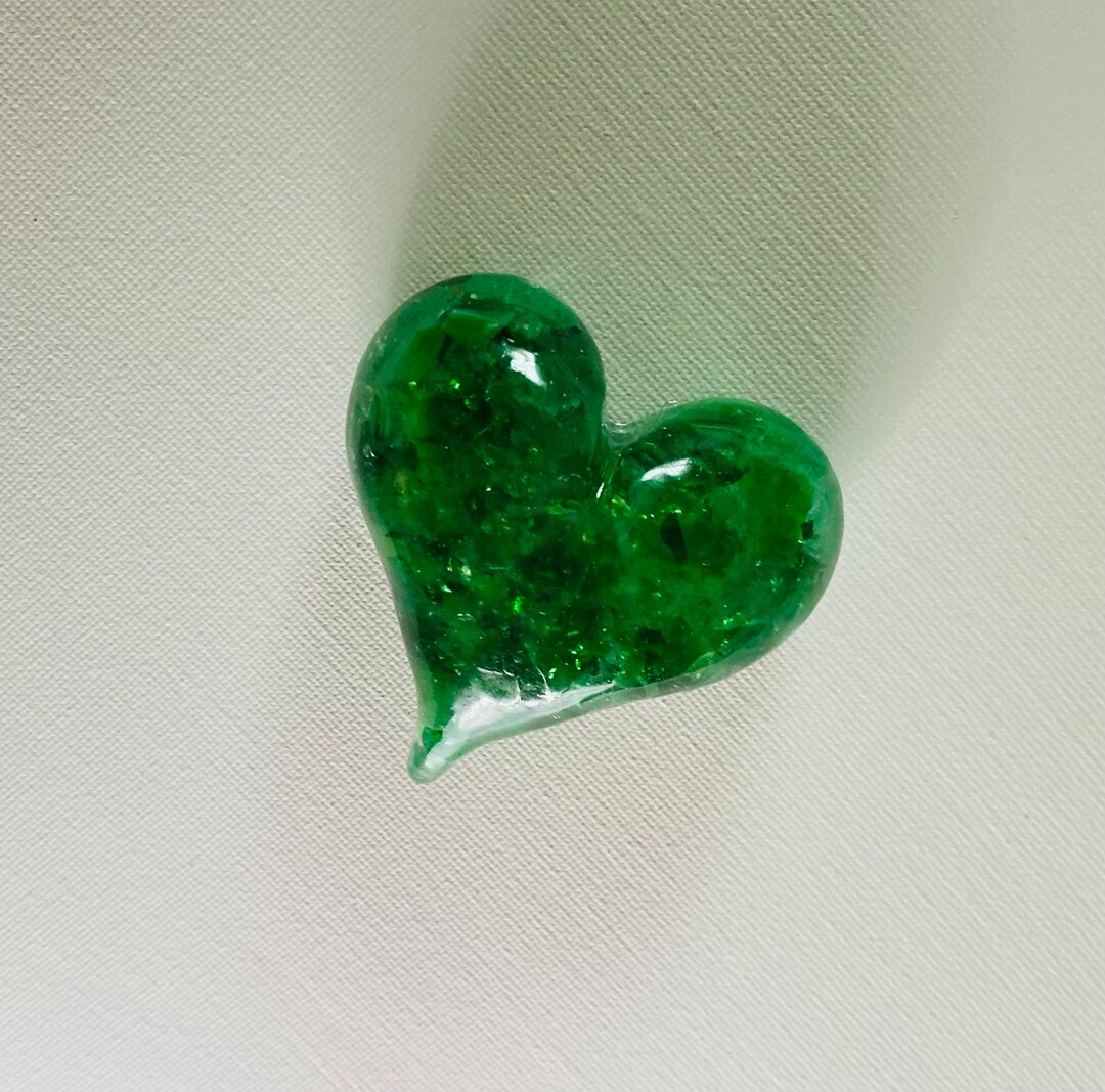 Emerald Green Perfectly Imperfect Heart Paperweight Made From Recycled ...